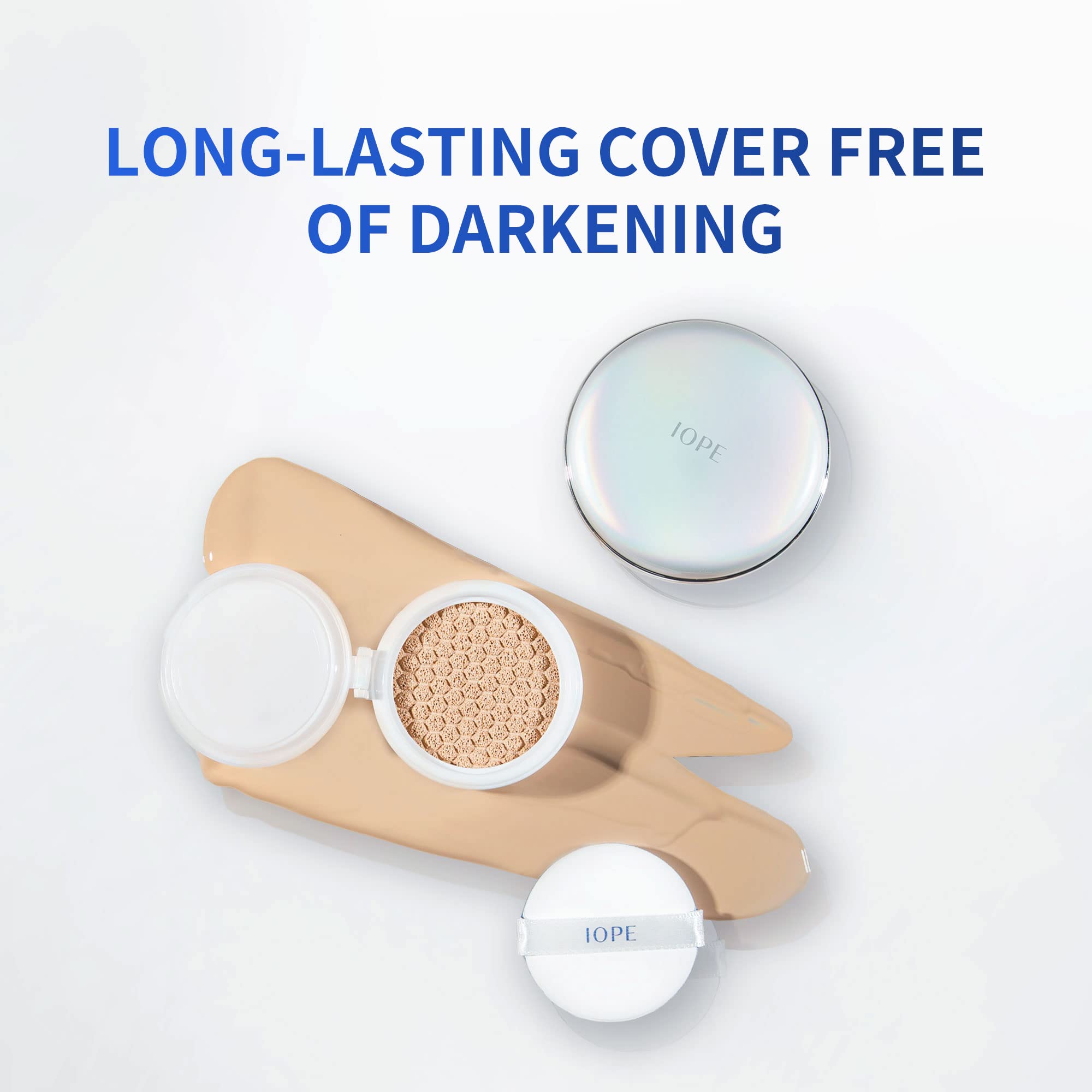 IOPE Air Cushion SPF 50+,Natural Coverage Foundation Makeup, Moisturizing Finish for Sensitive,Dry,Combination Skin,Korean Skin Care Cushion by Amorepacific,#21