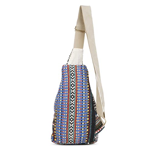 Suman Enterprises Hemp Sling Backpack- Hemp Cross body Bag- Hemp Shoulder Backpack Adjustable Strap for Men & Women (Multi-1)