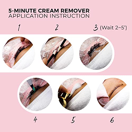 LLBA Lash Gel Remover for Professional Eyelash Extensions 15ml - Dissolves Powerful Eyelash Extension Glue - Low Irritation Cream for Sensitive Skin (floral)