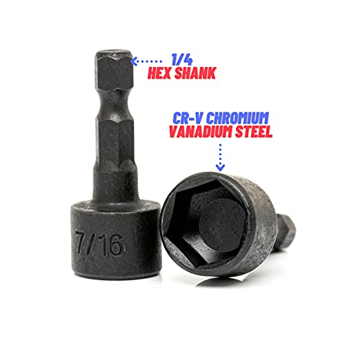 NEIKO 10068A Nut Driver Set, For Impact Drill and Driver, 20 Piece, 1/4β Hex Small Nut Driver Bit Set, Metric and Standard, 4-12 mm & 5/32β-1/2β, CR-V Steel, Nutsetter Driver Bits