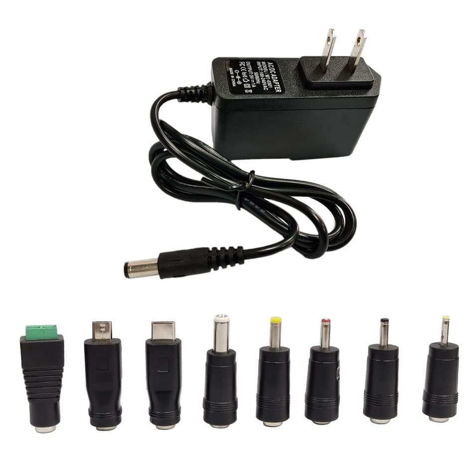 MTYTOT 3V 1Amp 3W Power Supply Adapter AC 100V-240V to DC 3Volt 1Amp 0.7A 0.5A Wall Charger with 8TIPS for LED Lights Tabletop Fountain Mini Fan Speaker