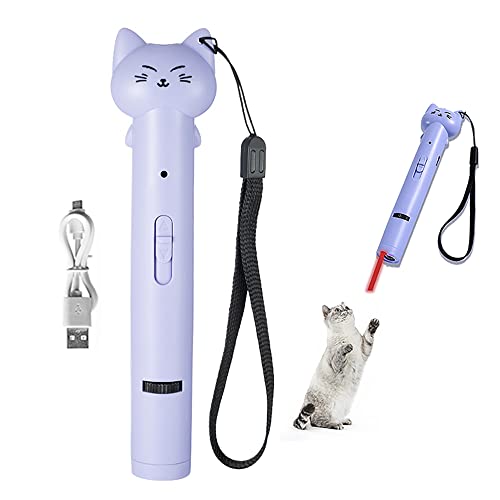 PARTSPOWER Laser Pointer Interative Cat Toy for Cats to Chase, Rechargeable Red Laser Light Pointer Exercises Training Tool for Kittens Cats Dogs (Purple)