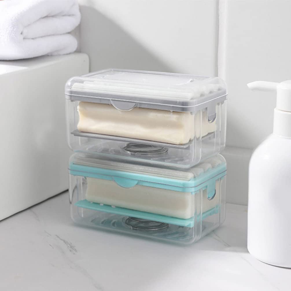 iplusmile Box Soap Box Foaming Soap Dispenser Laundry Soap Dispenser Dish Soap Dispenser Soap Bar Holder Soap Dish Kitchen Soap Dispenser Bar Soap Travel Plastic Makeup Household