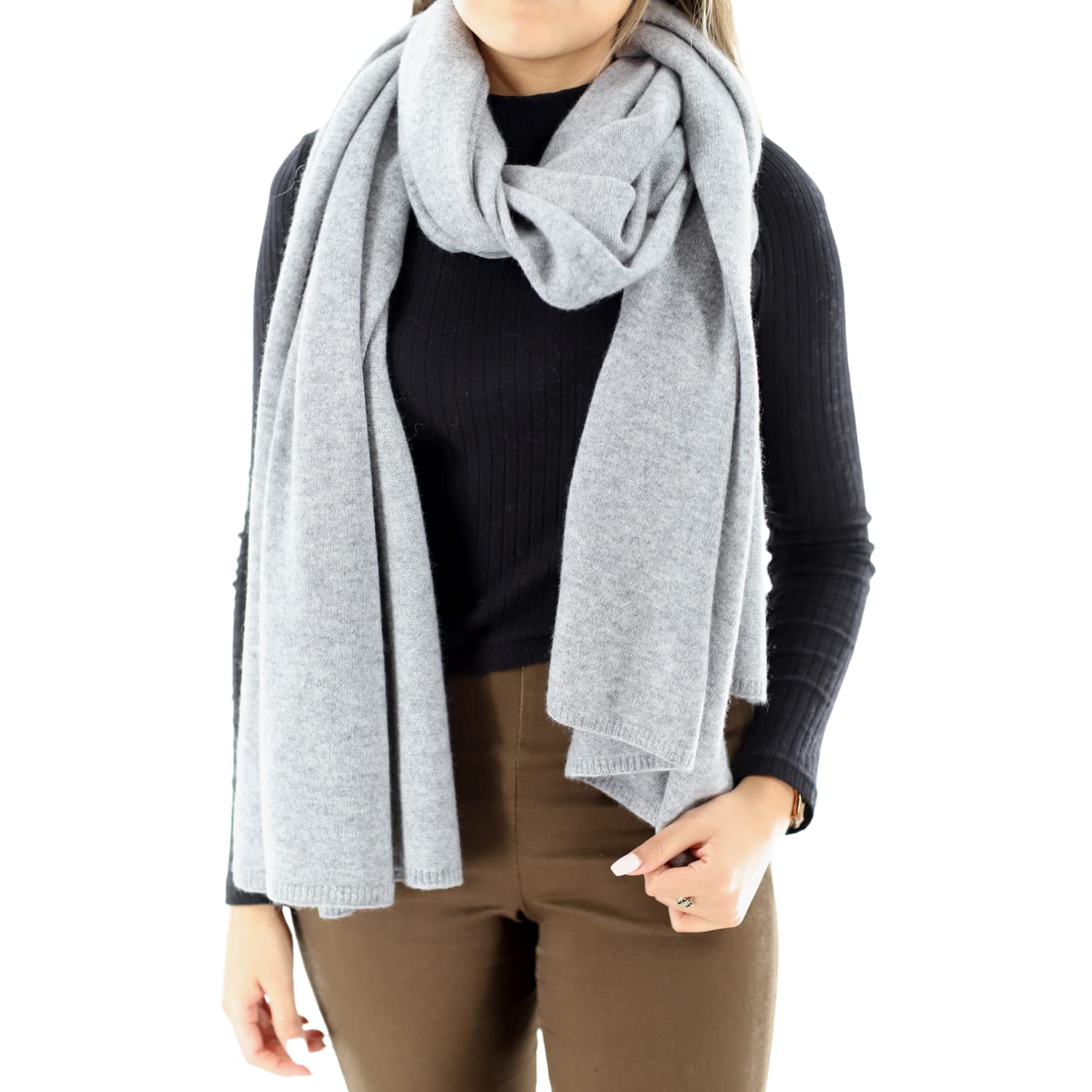 La Fiorentina Womens Shawl Fashion Scarf, Heather Grey