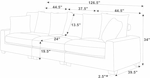 Oadeer Home Modular Sofas, Yellow