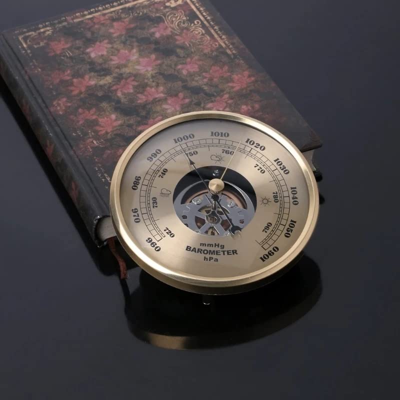 LNYHLXS 108mm Wall Mounted Barometer Perspective Round Dial Air Weather Station mmHg/hPa