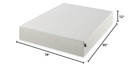 ZINUS 12 Inch Ultima Memory Foam Mattress, King, Fiberglass Free, Pressure Relieving, CertiPUR-US Certified, Mattress in A Box, White