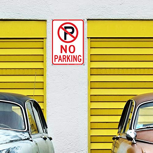 No Parking Sign With Symbol Sign (4 PACK), 14 x 10 Inches Reflective .40 Rust Free Aluminum, UV Protected, Weather Resistant, Waterproof, Durable Ink,Easy To Mount