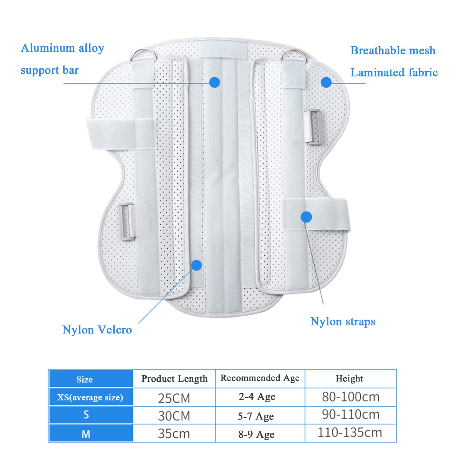 Kids Knee Immobilizer Brace with Shoulder Strap, Fracture Fixation Protector for Knee Pre-and Postoperative & Injury Or Surgery Recovery,M