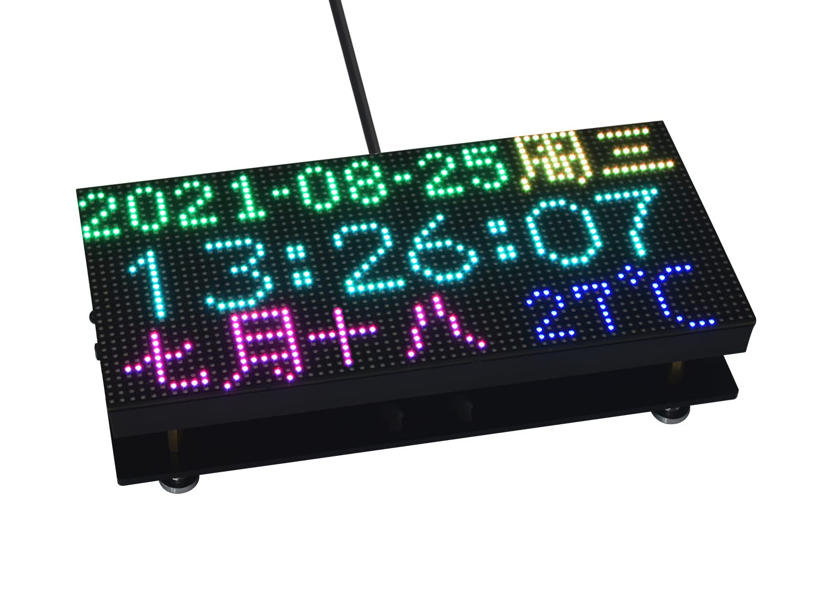 LED Matrix Panel 64x32 Compatible with Arduino Raspberry Pi ESP32, 3mm Pitch 2048 Dots RGB LEDs Module Bare Screen, Allow The Display of animations of Colorful Text Images (192mmร96mm)