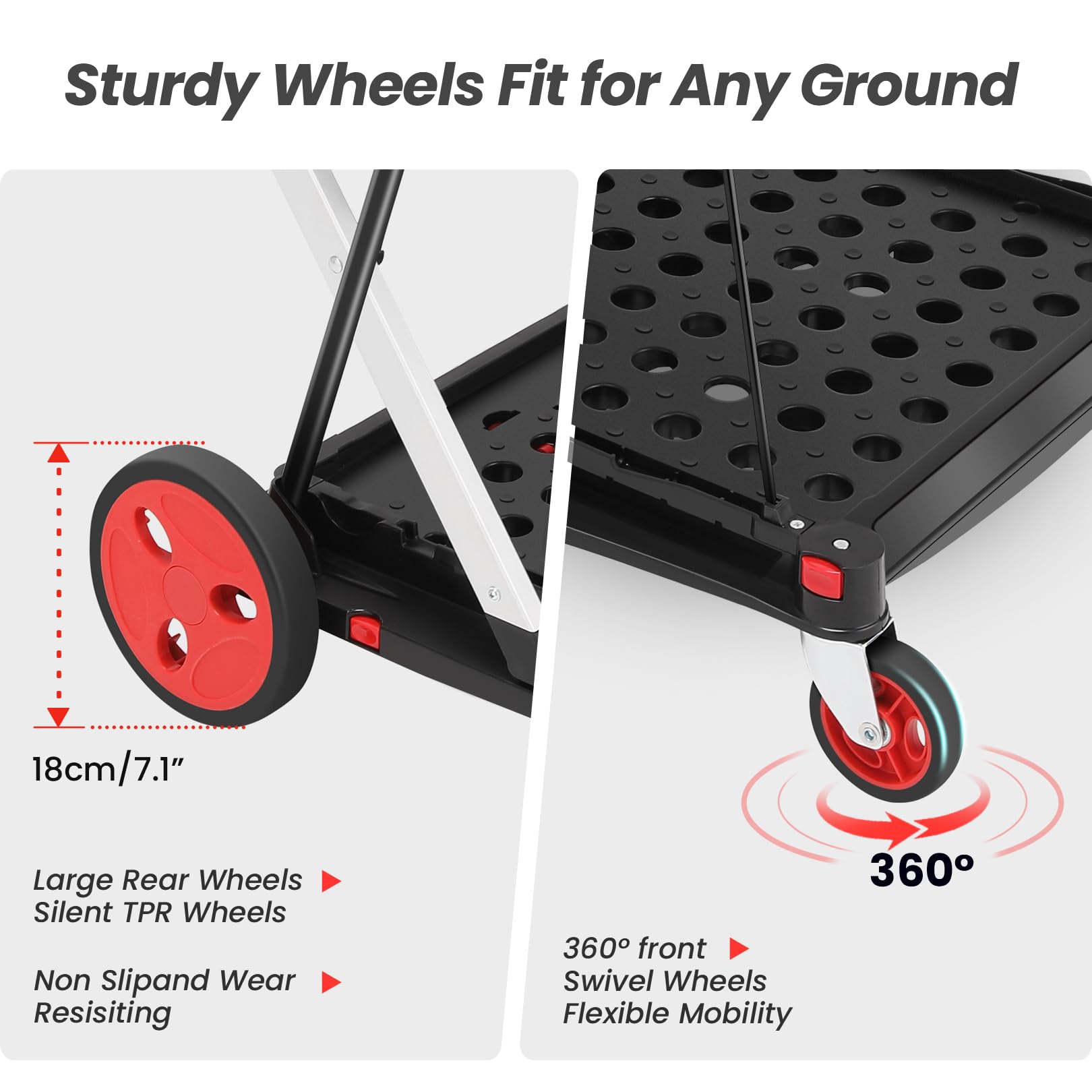 Multi Use Functional Collapsible Carts, Mobile Folding Trolley, Shopping Cart with Storage Crate, Portable Folding Cart, Shopping Cart Folding Trolley for Groceries, Home