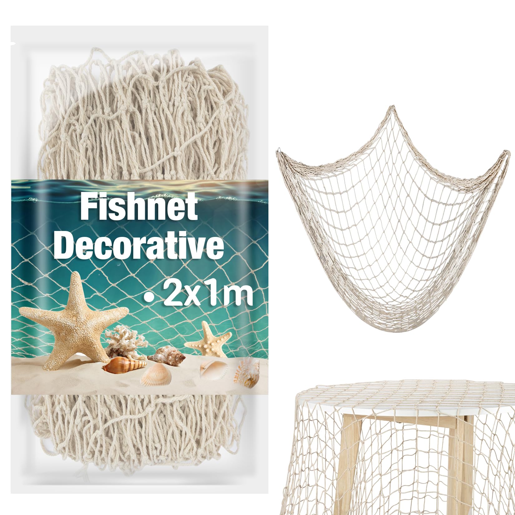 Sukh 1PC Fish Net Decorative - Fish Net Decorations Decorative Netting Nautical Fishnet Table Runner Nets Netting Fishnet Ocean Party Decor Decoration Decorative Fishing Rope Netting Decorations