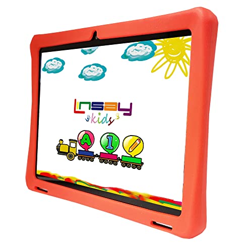 LINSAY 10.1" 1280x800 IPS 2GB RAM 32GB Android 11 Tablet with Kids Red Defender Case, Pop Holder and Pen Stylus