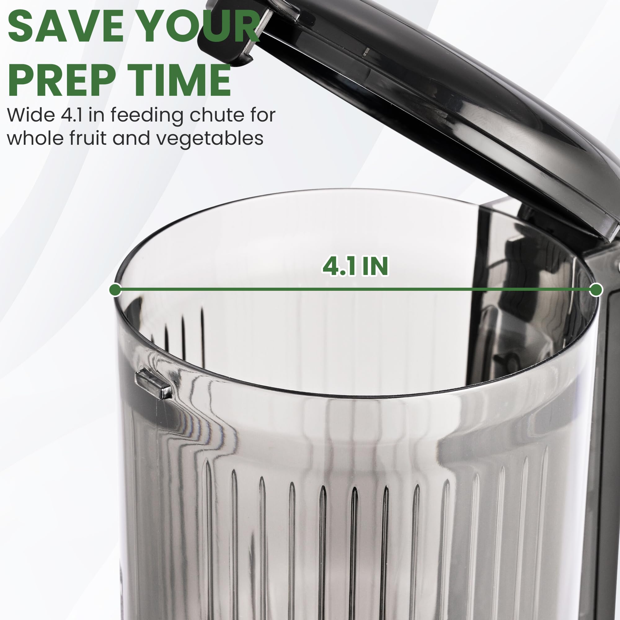 Pukomc Juicer Machines, Cold Press Juicer with 4.1'' Large Feed,Slow Masticating Machines Chute Fit Whole Vegetable And Fruit,High Juice Yield Juicer Easy to Clean