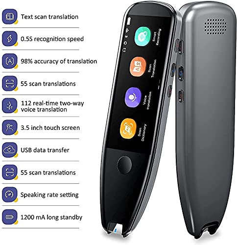 Pen Translation Device, scanning Translation Reading Pen - multilingual Dictionary Pen with Bluetooth/Wi-Fi/AI Voice Assistant| Scan Text and translate | Speak and translate - Wireless and Offline