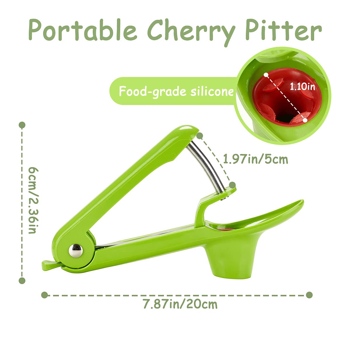 Locisne Cherry Pitter, Olive Pitting Tool Cherries Stoner Remover(Green)