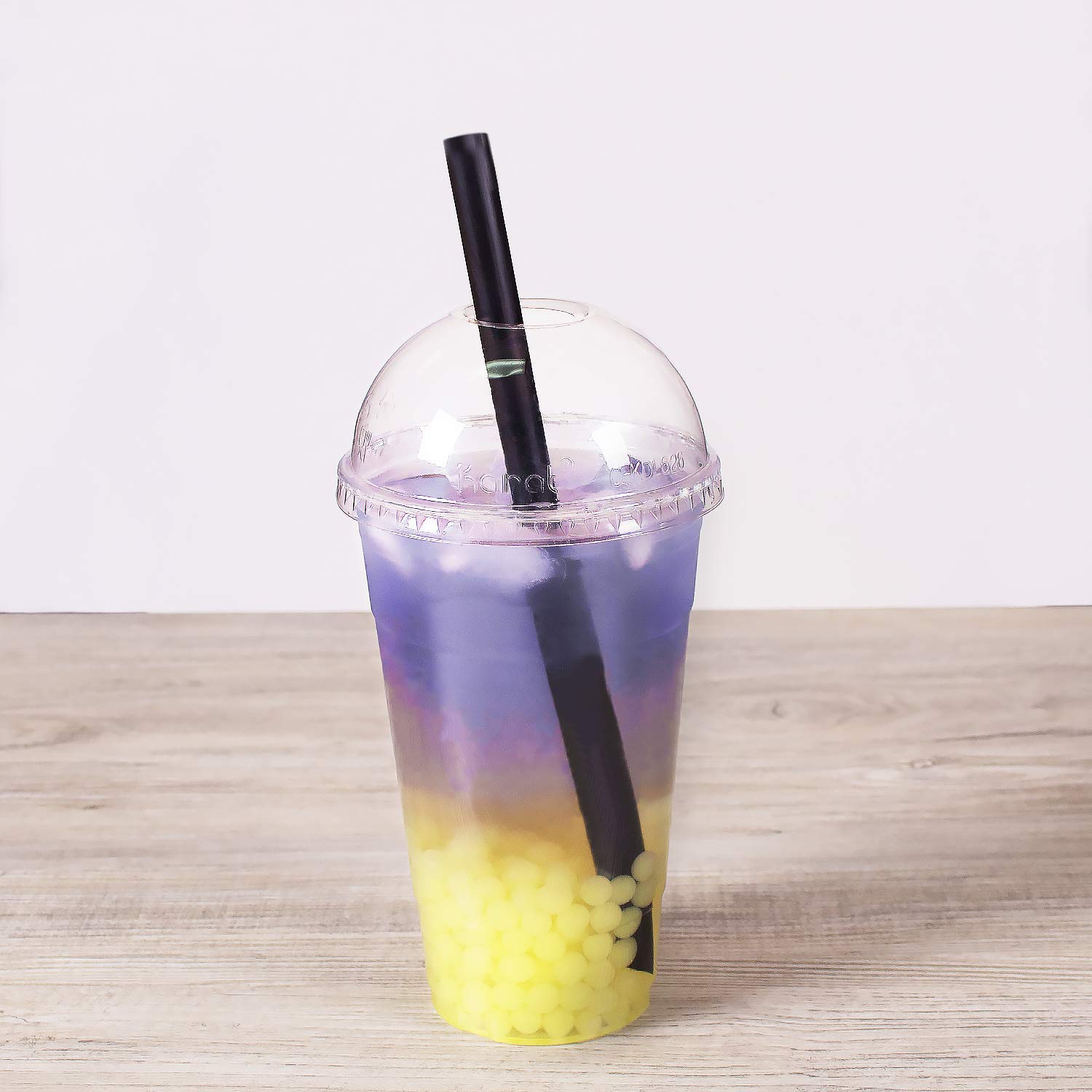 Karat C9060s (Black) 9" Boba Straws (10mm Diameter), Poly-Wrapped, Solid Black (Case of 1600)