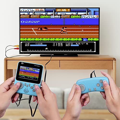 OSDUE Retro Handheld Game Console,Portable Video Game Consoles with 666 Classic Games, 3.5 Inch Color Screen 1200mAh Rechargeable Battery Retro Game Console Supports TV Connection and 2 Players(Blue)