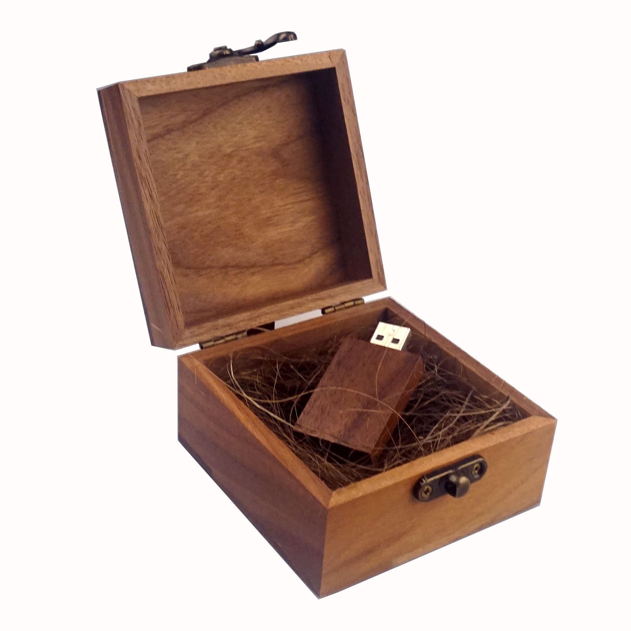 LONMAIX Walnut Wooden USB Flash Drive 16GB with Wooden Box for Weddings, Photography, Couple