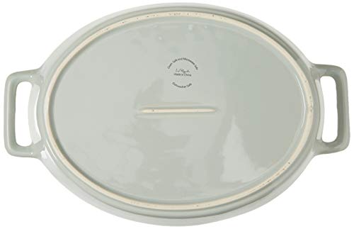 LE REGALO Stoneware Oval Baking Dish, 14x9.5x2.5, White