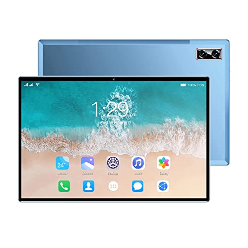 Naroote Office Tablet, HD Tablet 13Mp Camera 6GB RAM 256GB ROM Octa Core CPU 5G WiFi 100β240V for Work (Blue)