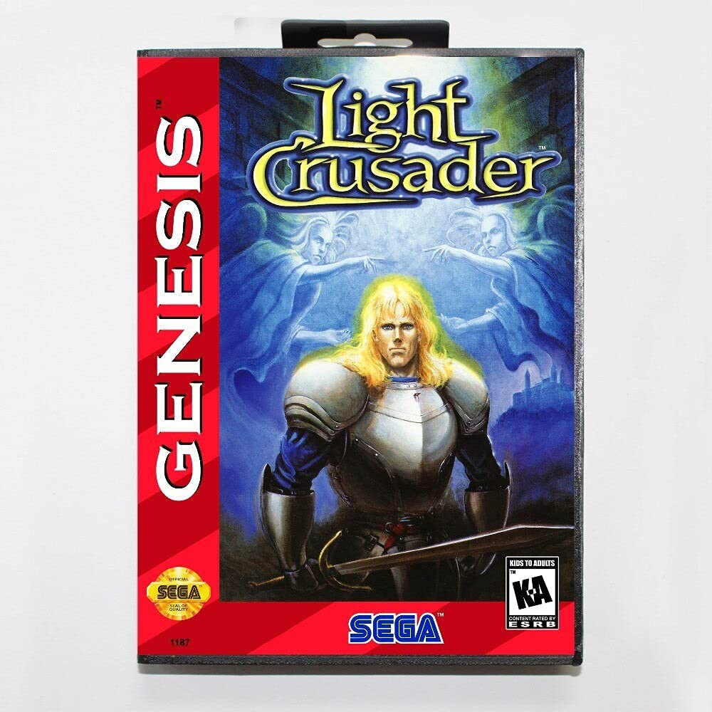Light Crusader Game Cartridge 16 Bit MD Game Card With Retail Box For Sega Mega Drive For Genesis (Black)