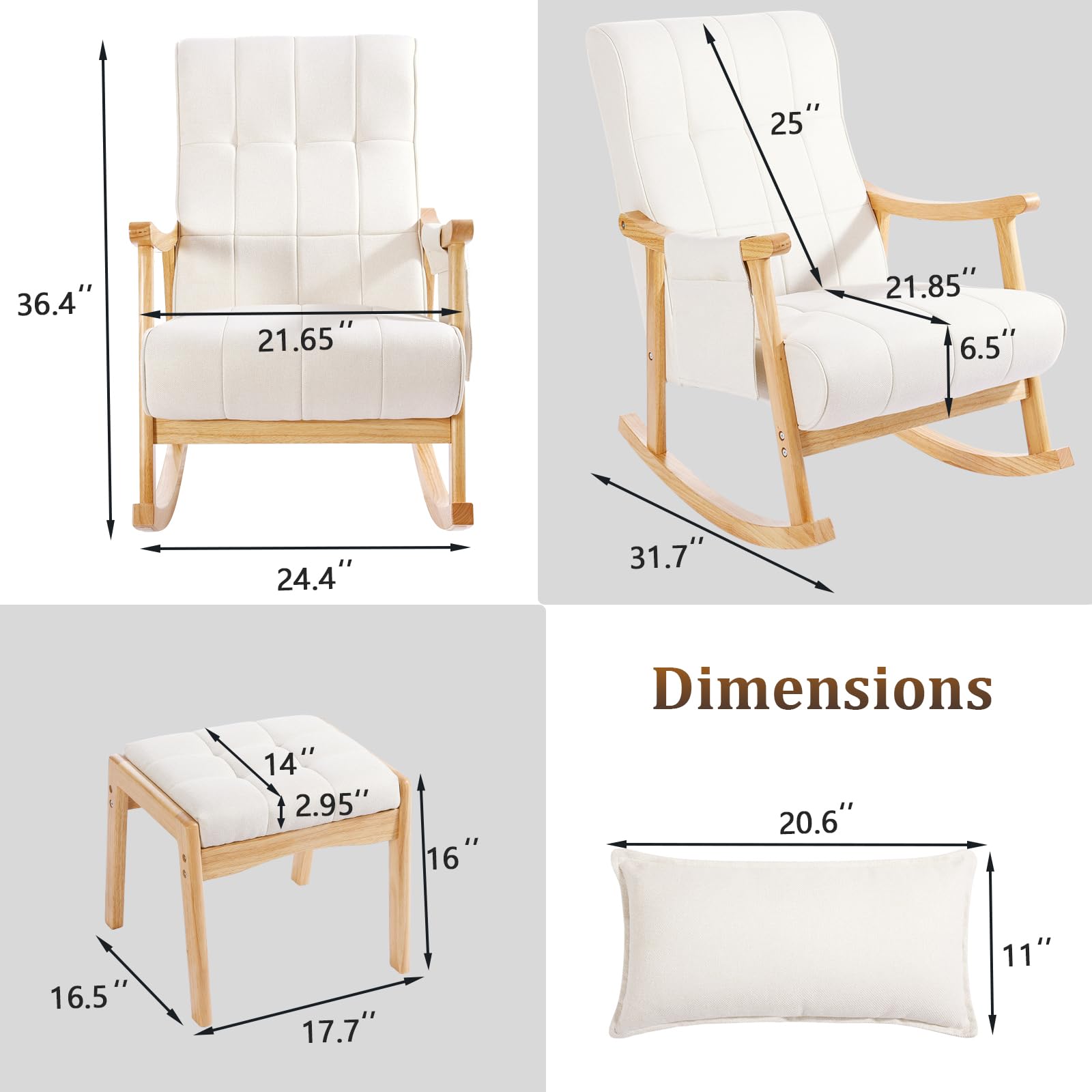 NOBLEMOOD Nursery Rocking Chair
