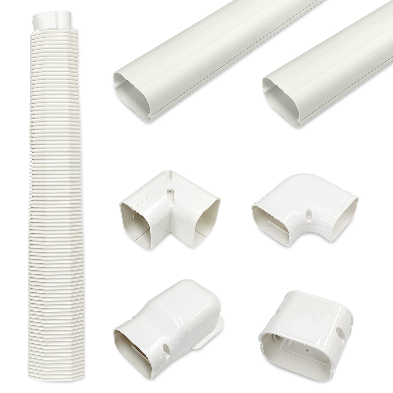 LILIJIA 3" 8Ft Decorative PVC Line Set Cover Kit for Mini Split Air Conditioners and Heat Pumps