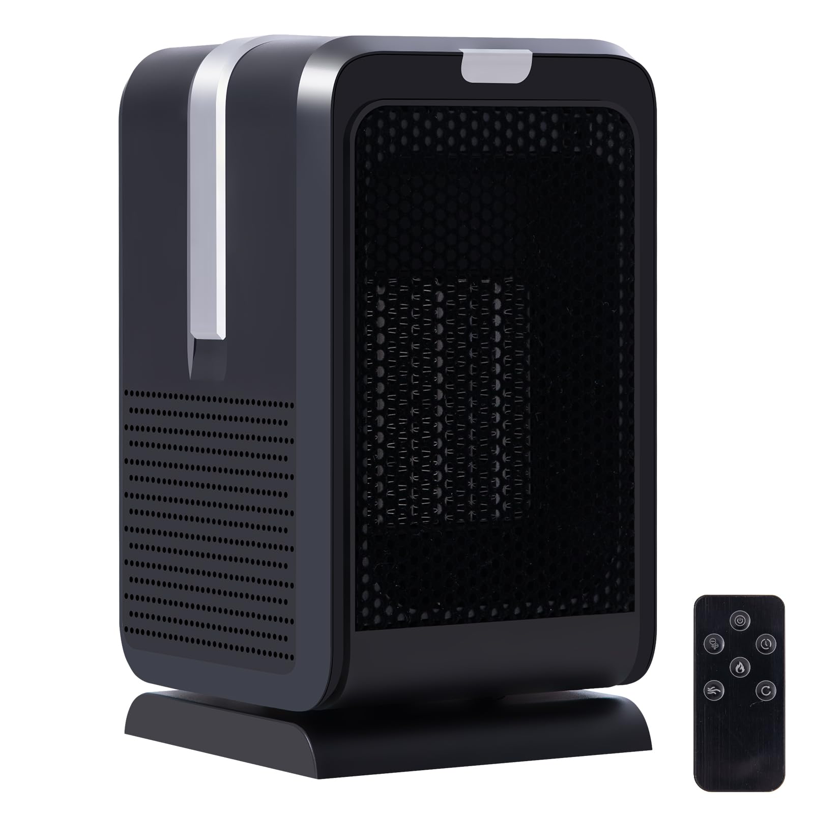 ZTAB Space Heater Indoor use, 1000W PTC Ceramic Electric Heater indoor with Remote, 90°Oscillating, Fast Safety Heater, Portable Desk Heater for Bedroom, Office, Home, Black