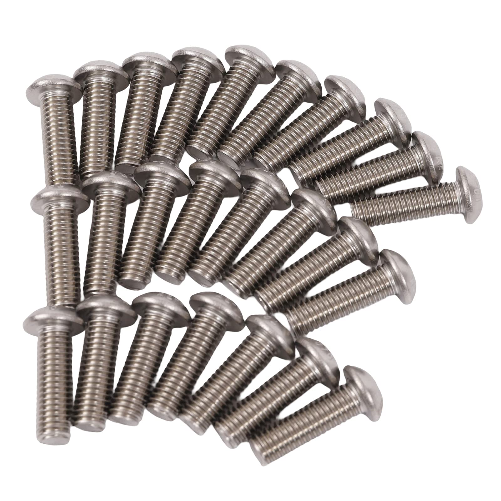 M8 x 1" Button Head Socket Cap Bolts Screws (25pcs), Stainless Steel 304 Allen Hex Drive Fully Thread Machine Screw, Lightweight and Compact