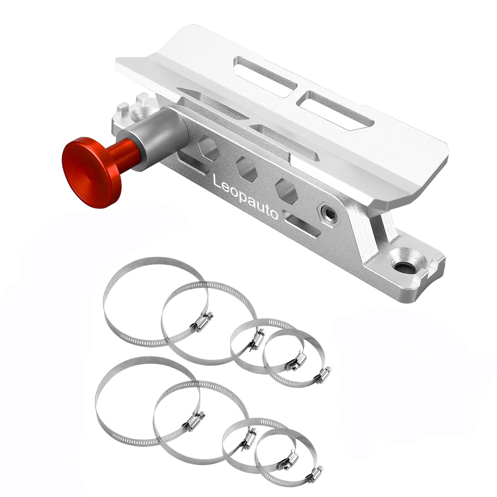 Leopauto Vehicle Fire Extinguisher Mount Bracket, Aluminum Adjustable Quick Release Roll Bar Fire Extinguisher Bottle Mount with 8 Clamps, Compatible with Jeep Wrangler JK TJ Rubicon UTV, Silver