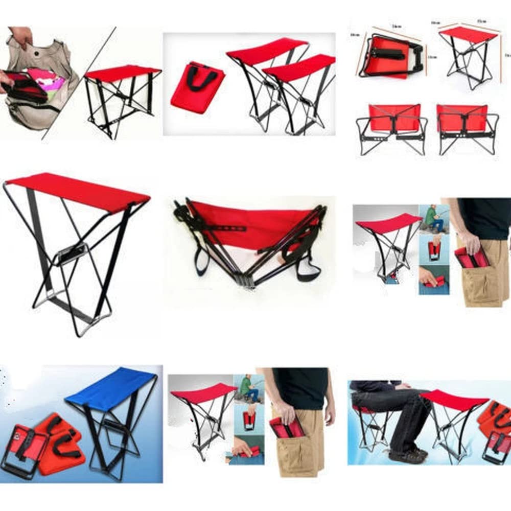 LMMDDP Portable Folding Chair Amazing Pocket Outdoor Fishing Stool with Carry Bag