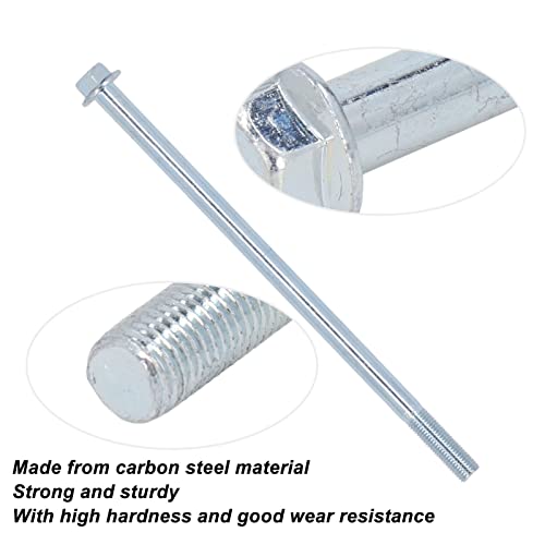 Mxzzand Hex Head Bolts, Half Tooth Bolt Carbon Steel Strong Standard Size High Hardness Lengthened 10 Pcs for Garden Machine(10x210)