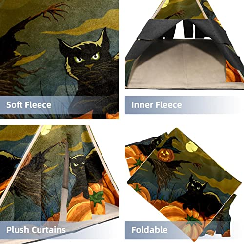 RATGDN Small Pet Hideout Scary Halloween Pumpkin Hamster House Guinea Pig Playhouse for Dwarf Rabbits Hedgehogs Chinchillas