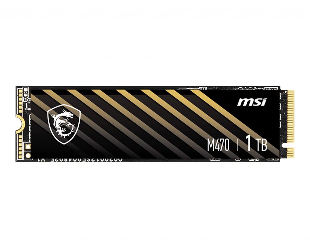 MSI M470 M.2 2280 1TB PCI-Express 4.0 x4 NVMe 1.3 3D NAND Internal Solid State Drive, Bundle with MT Heatsink Cooler 2280 M.2 SSD Double-Sided Heat Sink with Silicone Thermal Pad for PS5/PC - Red