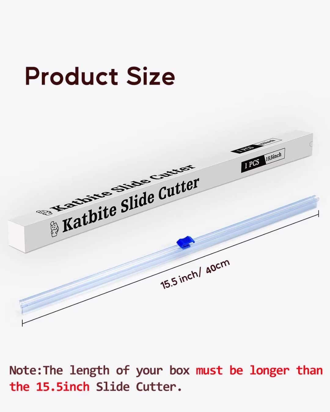 Katbite Heavy Duty Parchment Paper Roll & Slide Cutter for 15 Inches Plastic Food Wrap
