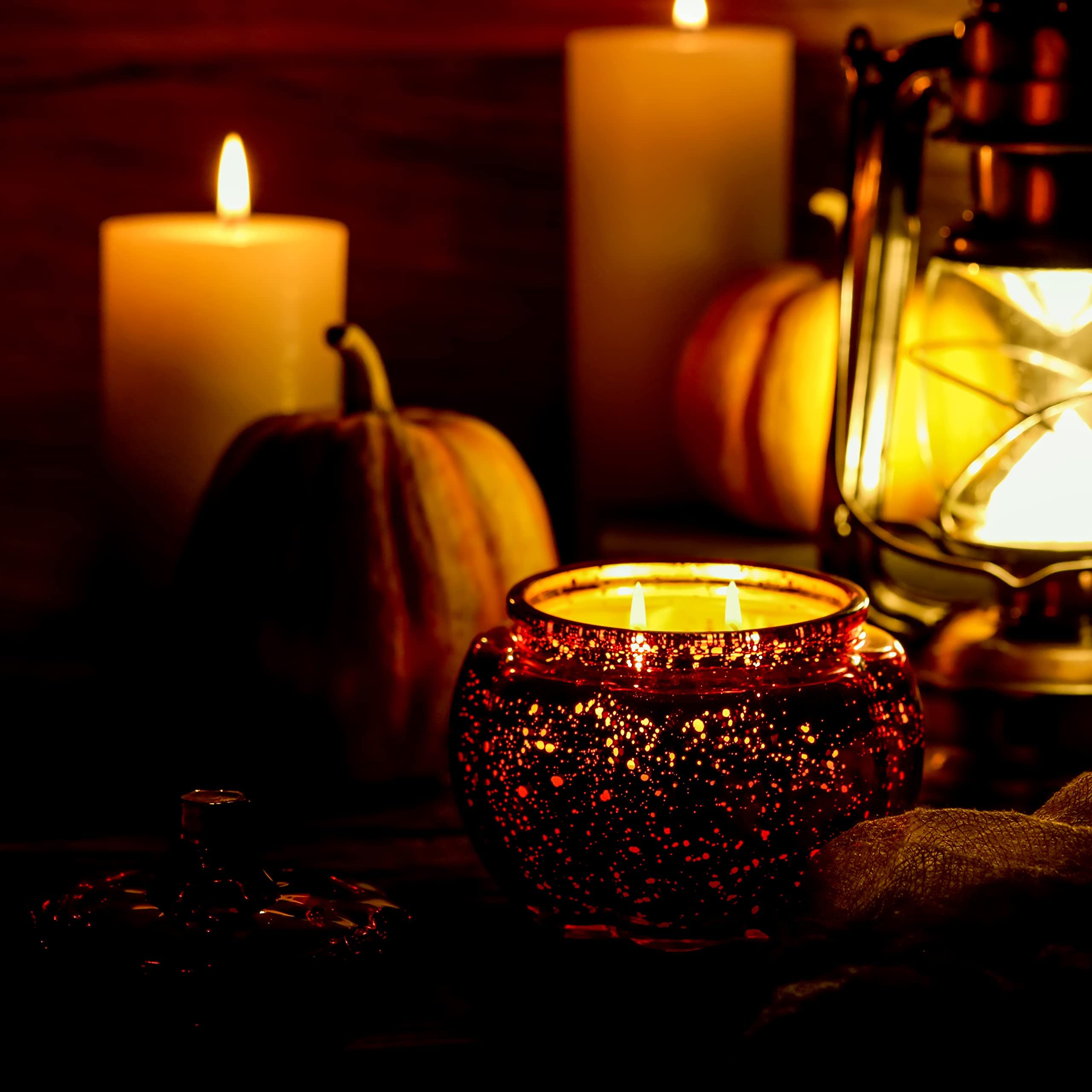 Scented Candles for Home Decoration - Aromatherapy Candles - Pumpkin Shaped -Vanilla Caramel | Thanksgiving Candle Gift Natural Soy Wax Candles