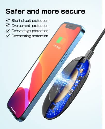 PELARD Wireless Charger 2 Pack 15W Max Wireless Charger for iPhone Fast Wireless Charging Pad for Multiple Devices LG Pixel AirPods Pro (NO QC Adapter,Not Compatible with MagSafe Magnetic Charging)