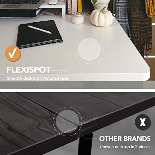 FLEXISPOT Pro 3 Stages Dual Motor Electric Standing Desk 48x30 Inches Whole-Piece Desk Board Height Adjustable Desk Electric Stand Up Desk Sit Stand Desk(White Frame + White Desktop)