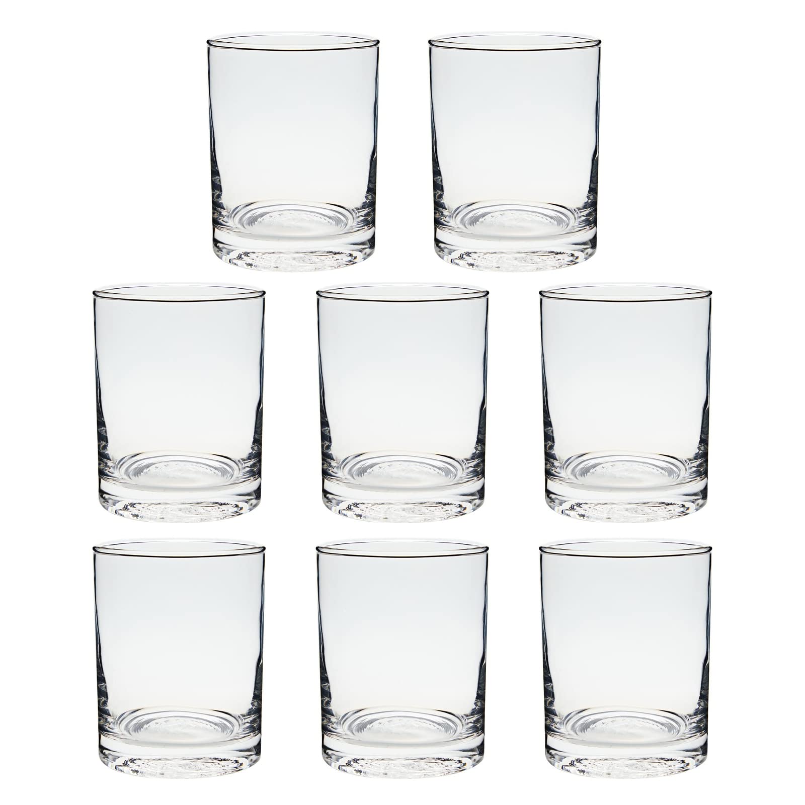 Juvale 12oz Whiskey Glasses, Set of 8 Double Old Fashioned Glass for Scotch, Bourbon, Cocktails