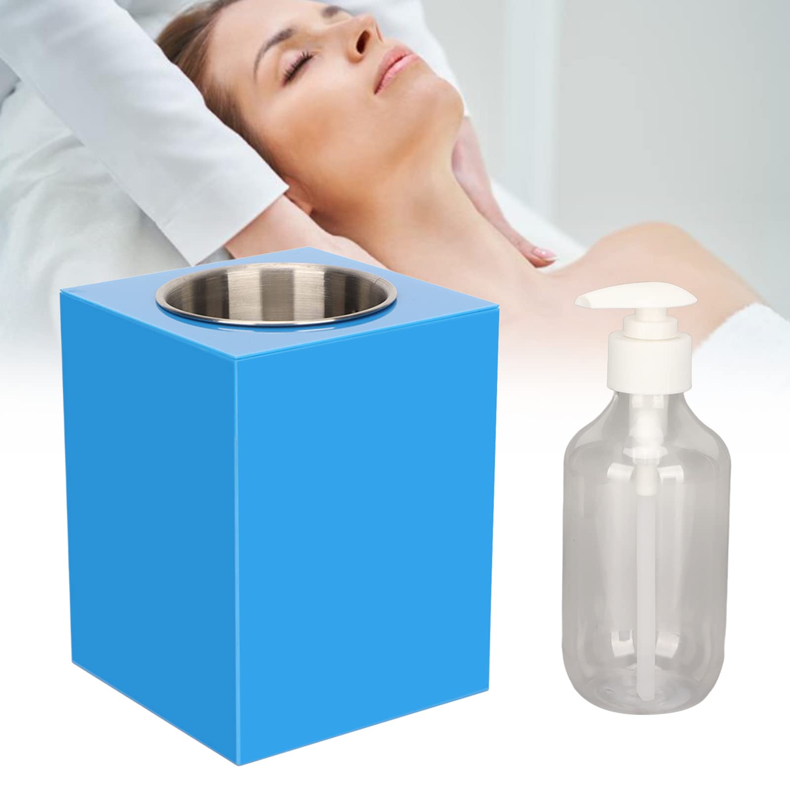 Massage Oil Warmer, Lotion Heater Bottle Constant Temperature, Quickly Heating Lube Cream Warmer Dispenser for Salon, Barbershop, Spa Lotion Warmer (Blue)