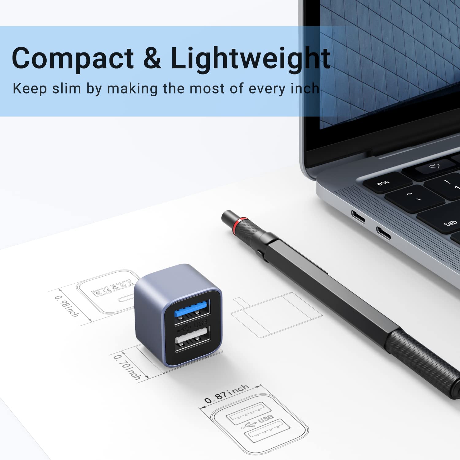 MOKiN USB C to USB Adapter, 2 in 1 USB C Adapter OTG Adapter with USB 2.0 to USB 3.0 High-Speed Data Transfer for MacBook Pro iPad Air Mini, Dell XPS Samsung and More Type C Devices