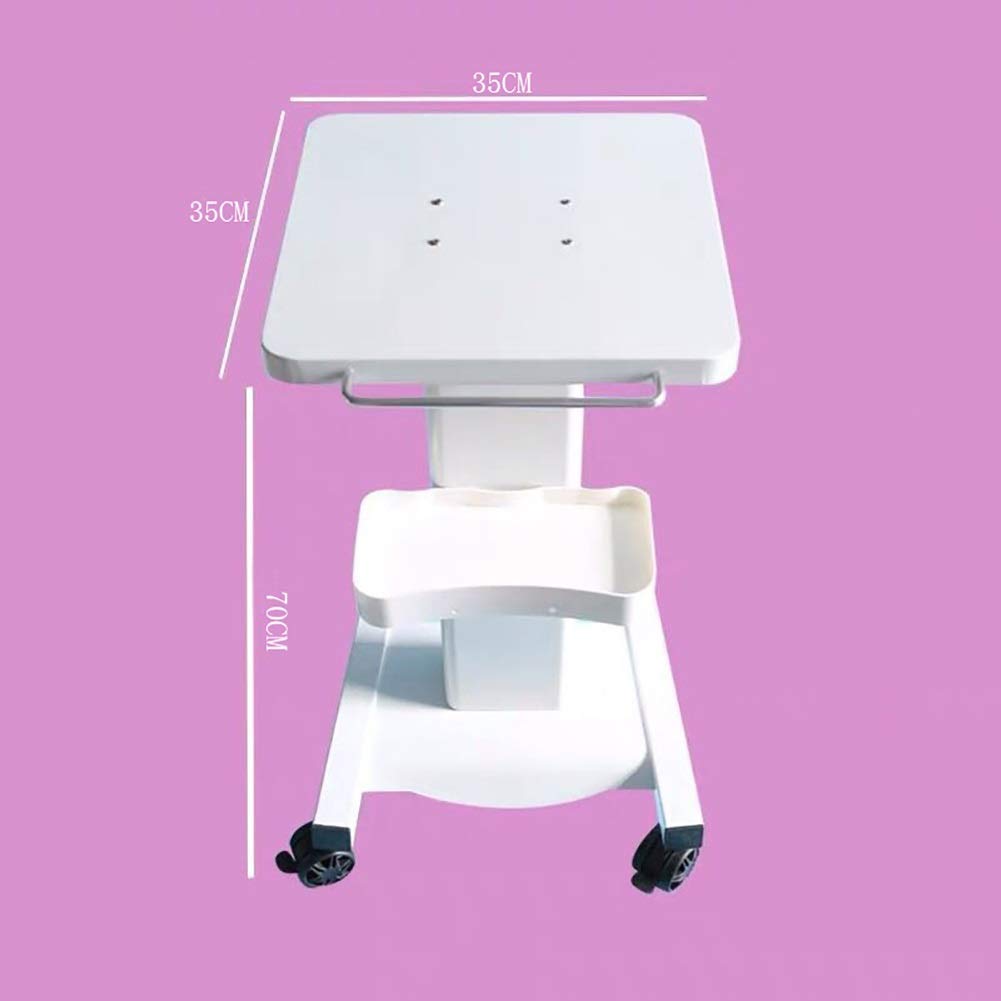 Lightweight Beauty Instrument Cart with Handle, Small Bubbles Cart with Storage Tray ; Universal Brake Wheel, 10Kg Load, PIBM