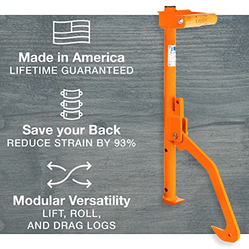 LogOX Hauler Ergonomic Log Hauler Firewood Harvesting Hand Tool, 21β Cant Hook Log Roller, and Carrier (Patented and Made in USA)