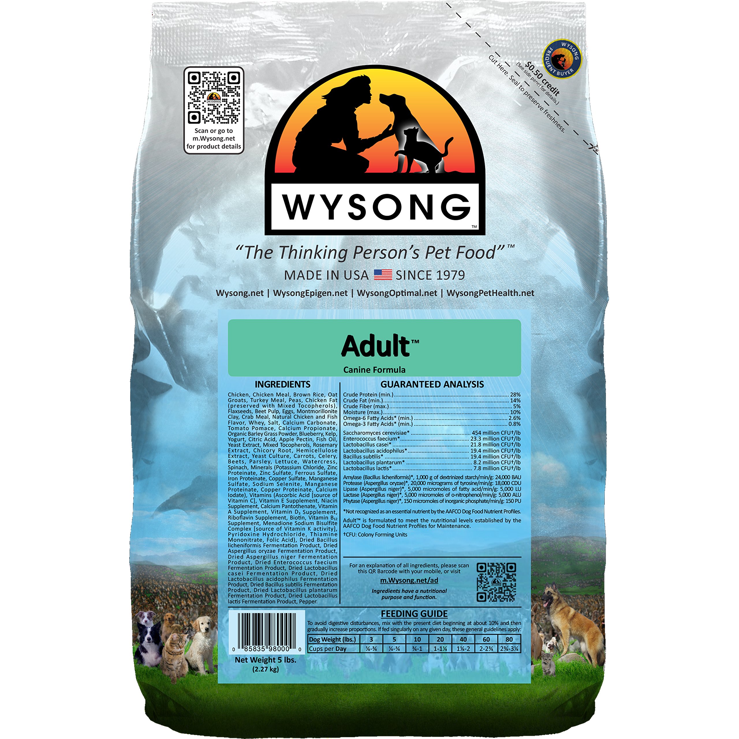 Wysong Adult Canine Formula Dry Diet Dog Food, 5 lb