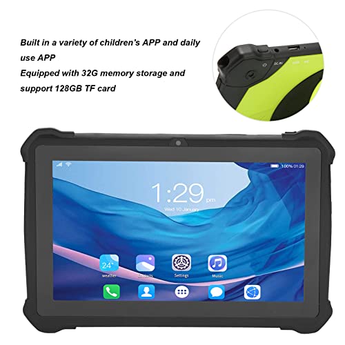 Leftwei Kids Tablet 100-240V Kids Tablet Compatible 128GB TF Card 2GB 32GB 10 Compatible Boy (US Plug)