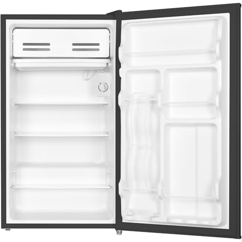 Keystone Energy Star 3.3-Cu. Ft. Single-Door Small Refrigerator with Full-Width Freezer Compartment, Compact Drink and Snack Mini Fridge for Dorm Room, Bedroom, Apartment, and Office in Black