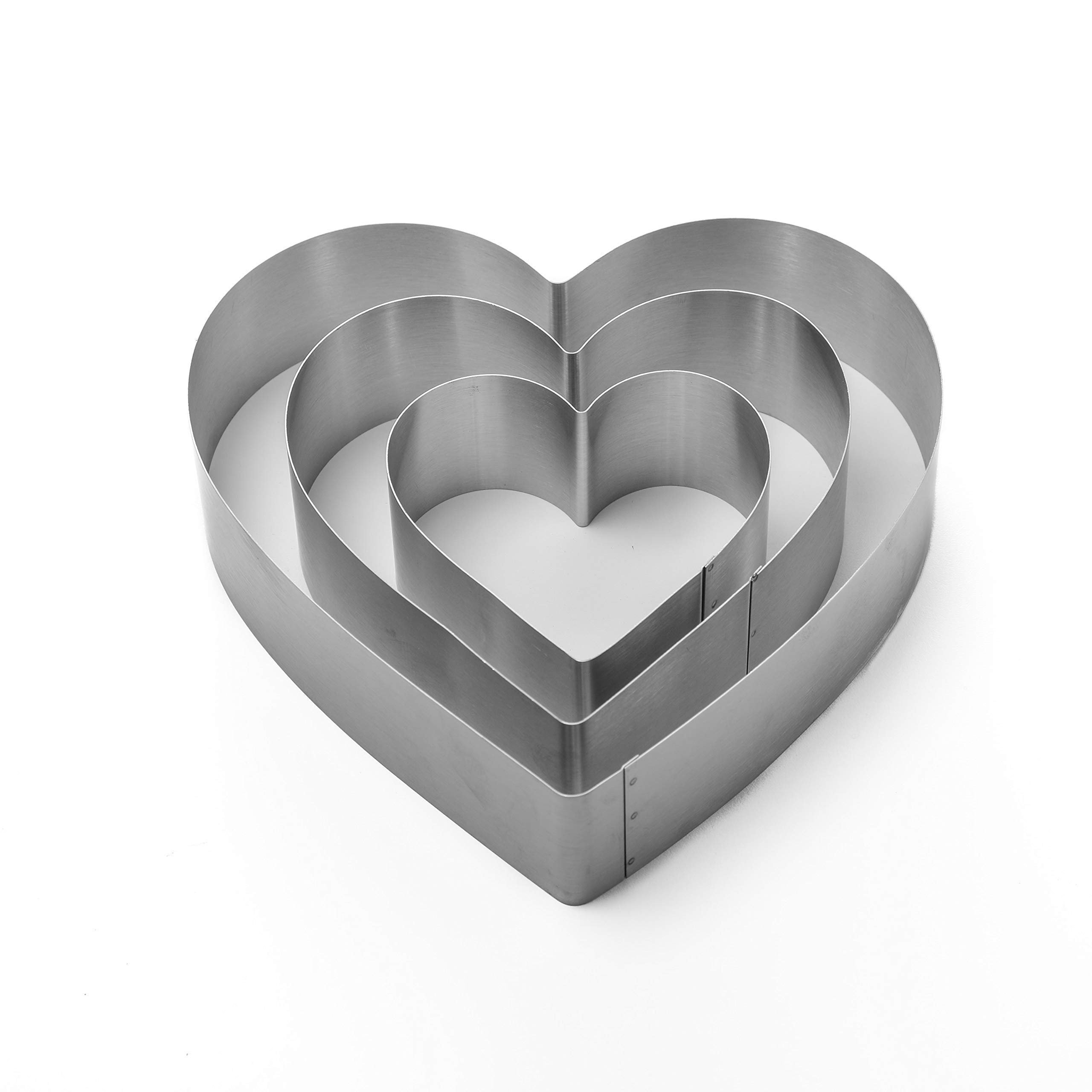 Large Round and Heart Cake Ring Set-4/6/8 Inch Biscuit Cutter Stainless Steel