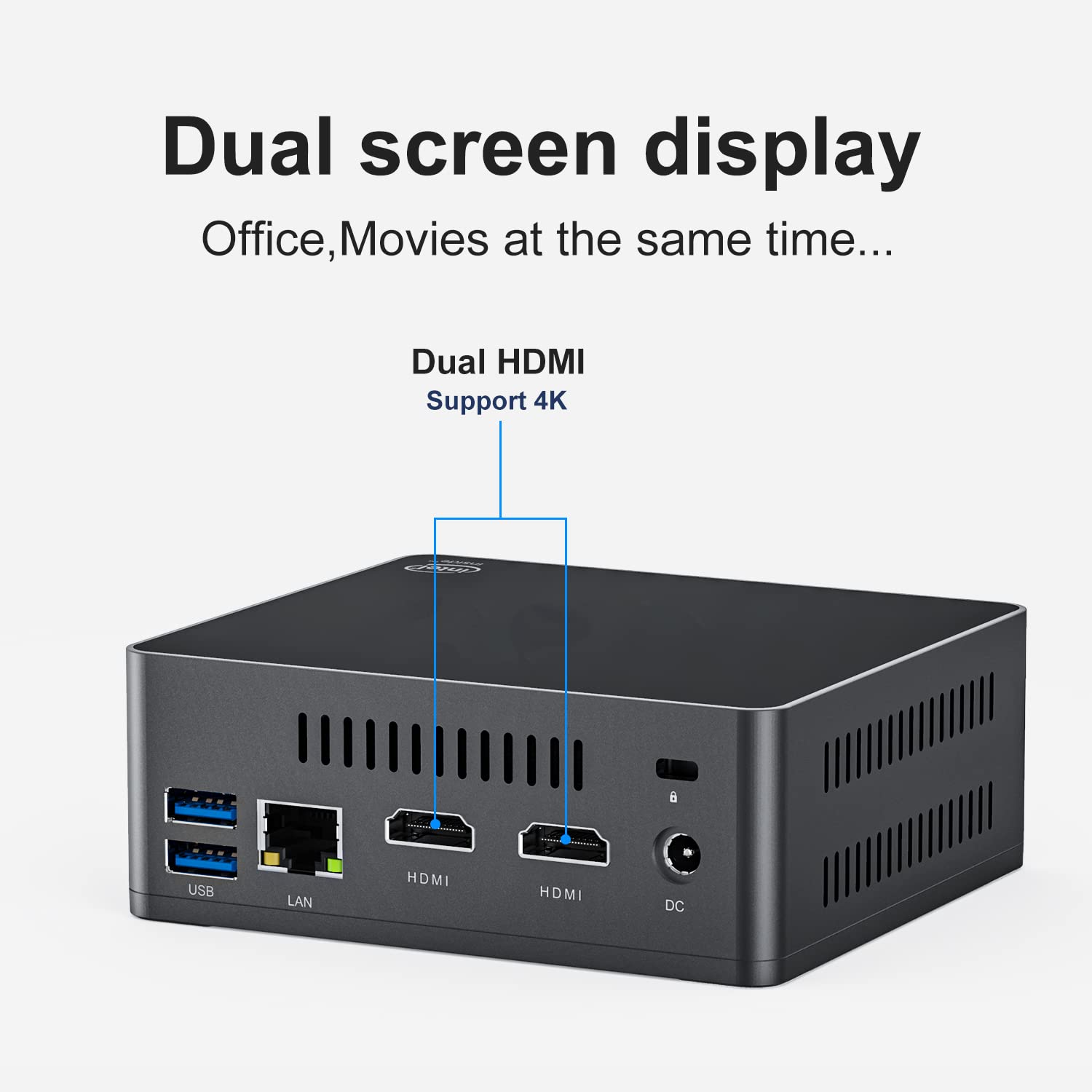 Mini PC Windows 10 for Home Office Gaming Business Mini Desktop Computer Celeron J4125 8GB DDR 128GB SSD Surpport 4K HD Dual HDMI WiFi 5 BT4.0 Gigabit Ethernet