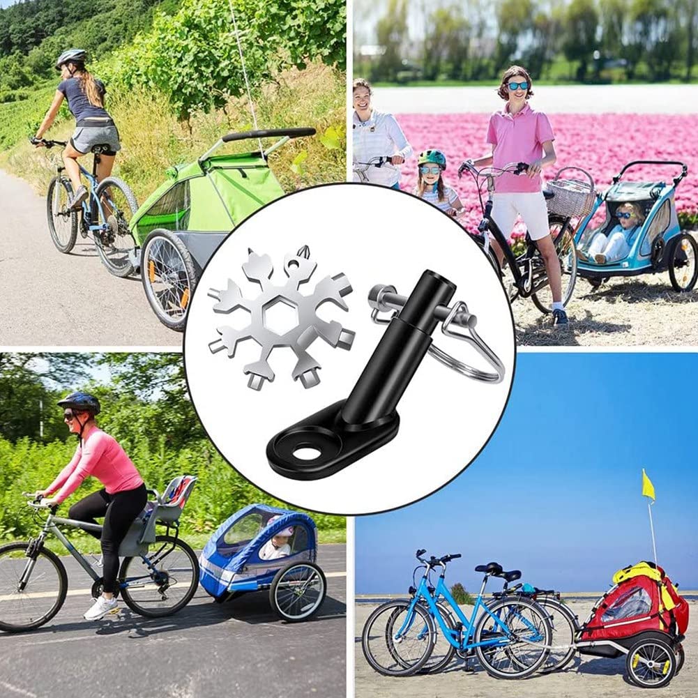 Lodokdre Bicycle Trailer Coupling Bicycle Towing Hitch with Locking Pin for Baby Trailer Traction Head with Snowflake Tool